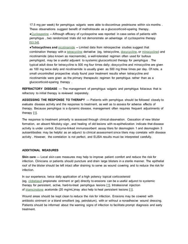 Pemphigus groups of skin blistering disorders | DOCX | Skin and ...