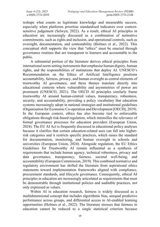 Ethical AI in Education: Principles, Governance, and Responsible ...