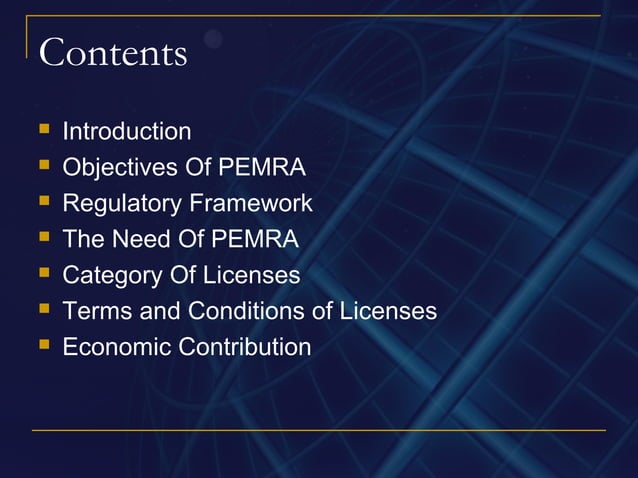 PEMRA REGULATION | PPT