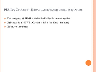 PEMRA's Broadcasting Regulations and Code of Conduct for Broadcasters ...