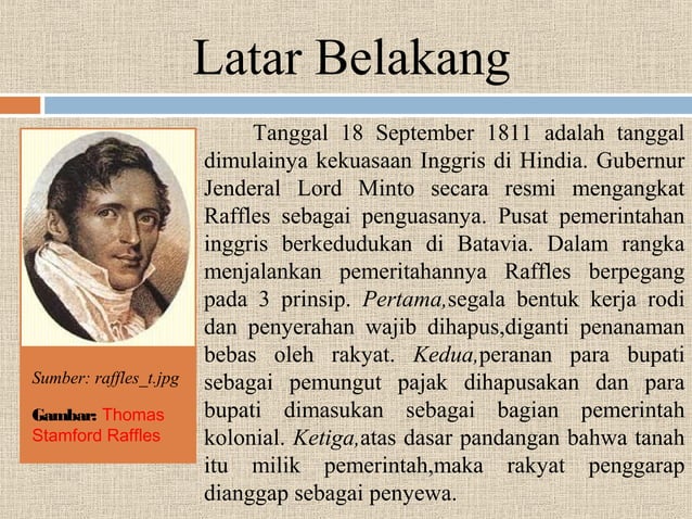 Pemerintahan Thomas Staford Rafles | PPT
