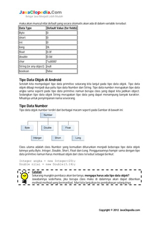 Pemrograman android-dasar-02-tipe-data | PDF