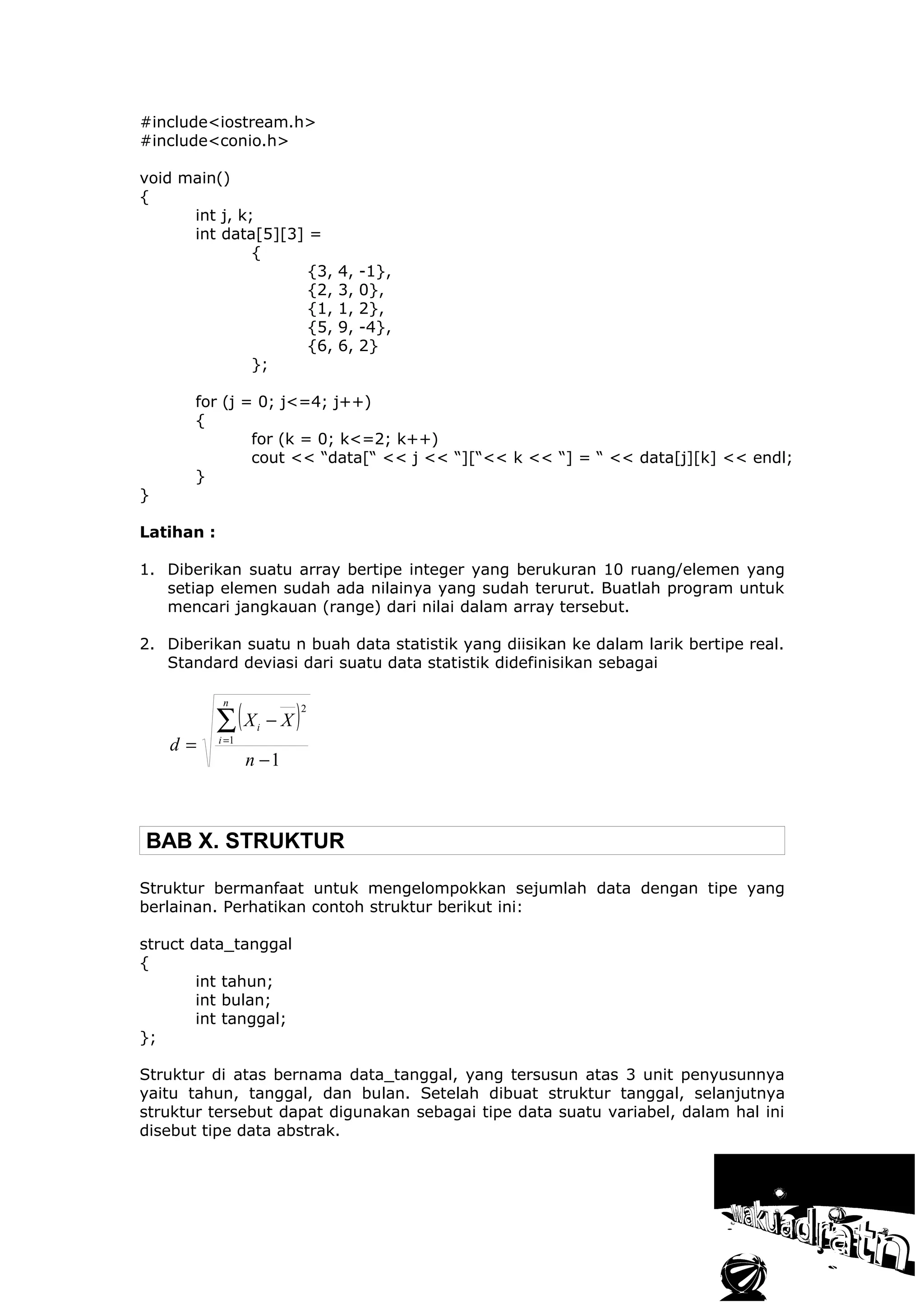 Pemrograman c-wakuadratn | PDF
