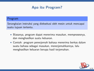 Pemrograman dasar 01-perkenalan | PPT
