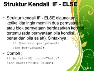 Pemrograman algoritma (IF,else) | PDF