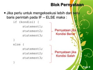 Pemrograman algoritma (IF,else) | PDF