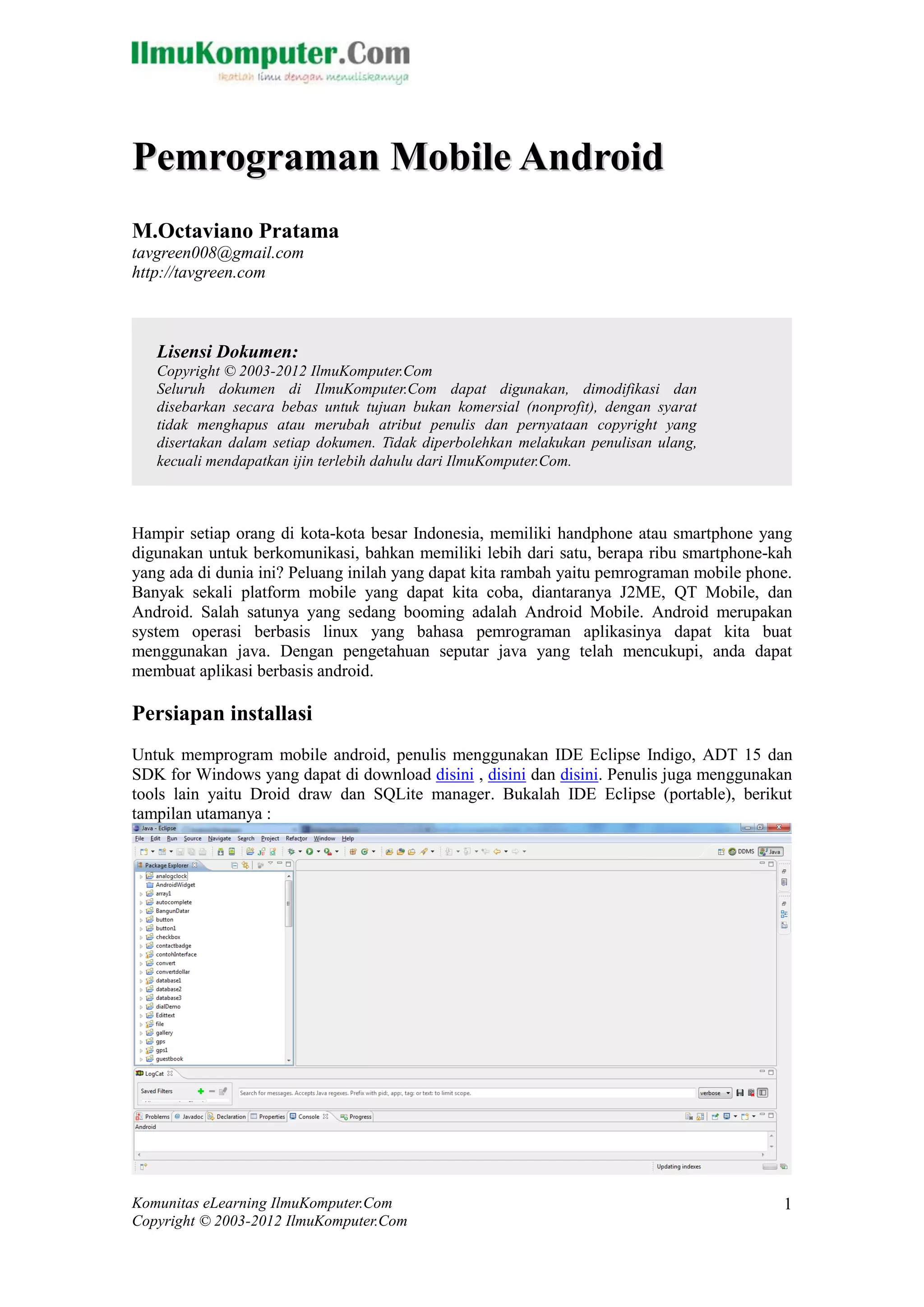 Pemrograman android | PDF