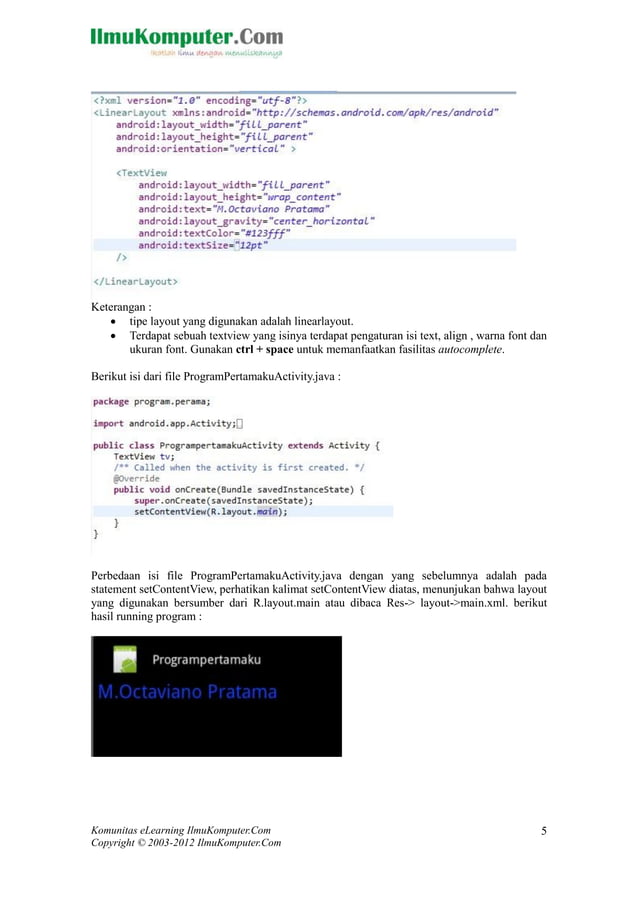 Pemrograman android | PDF