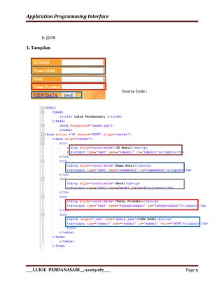 Pemrograman api json lukie perdanasari_1110651187 | PDF