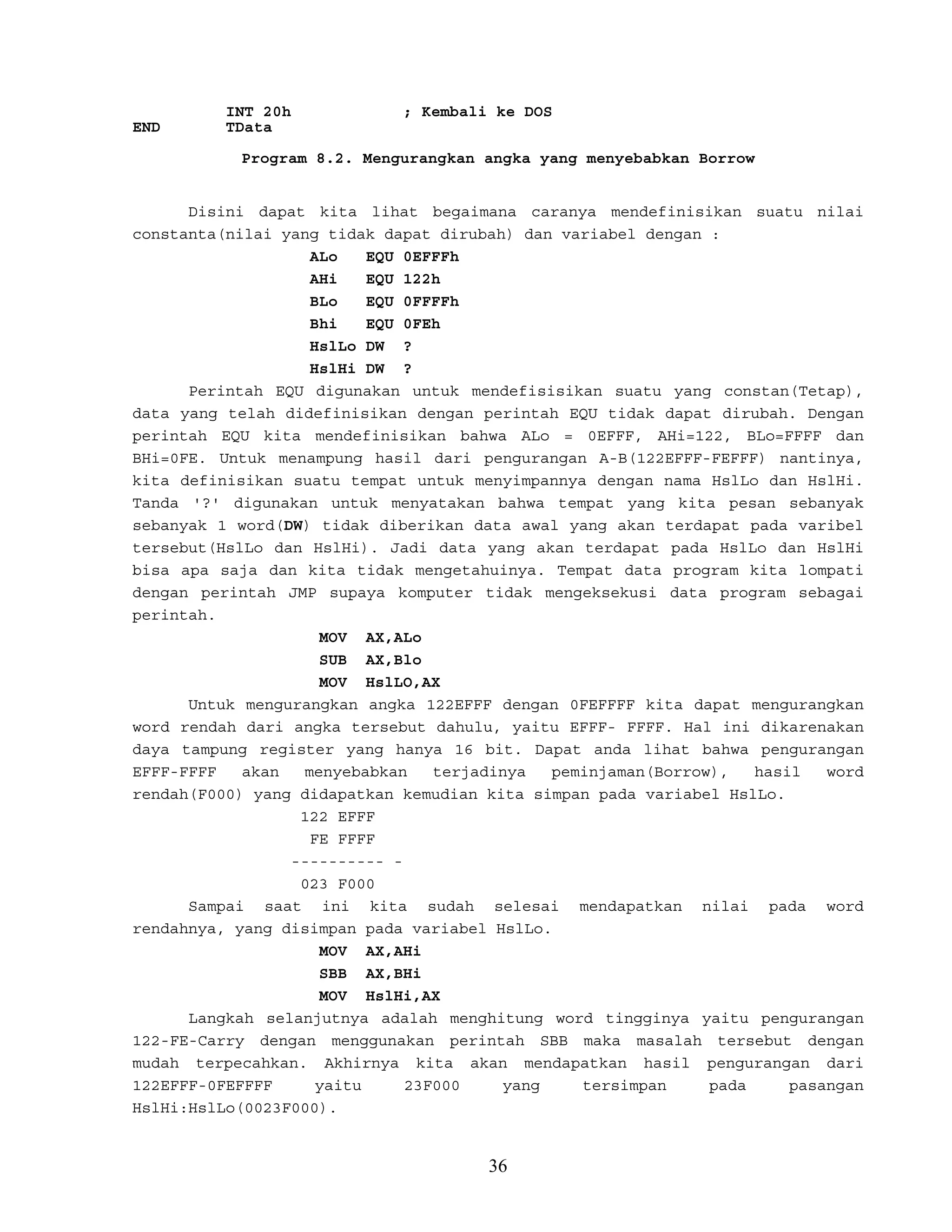 Modul Pemrograman Bahasa Assembly | PDF