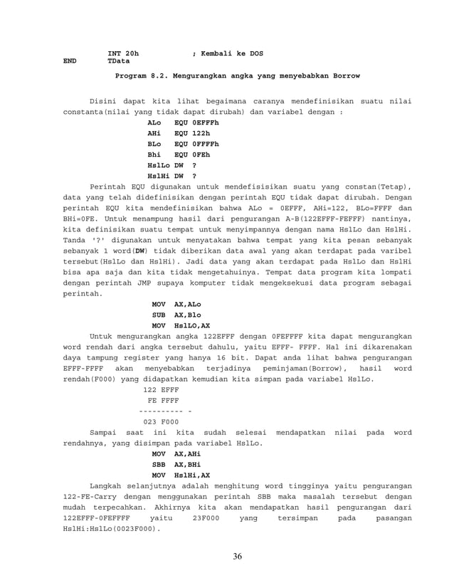 Modul Pemrograman Bahasa Assembly | PDF