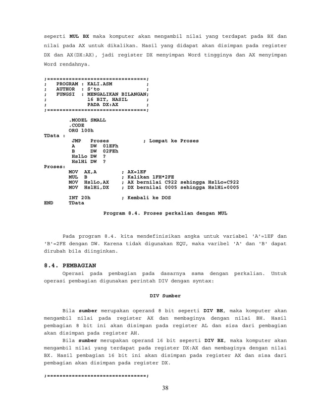 Modul Pemrograman Bahasa Assembly | PDF