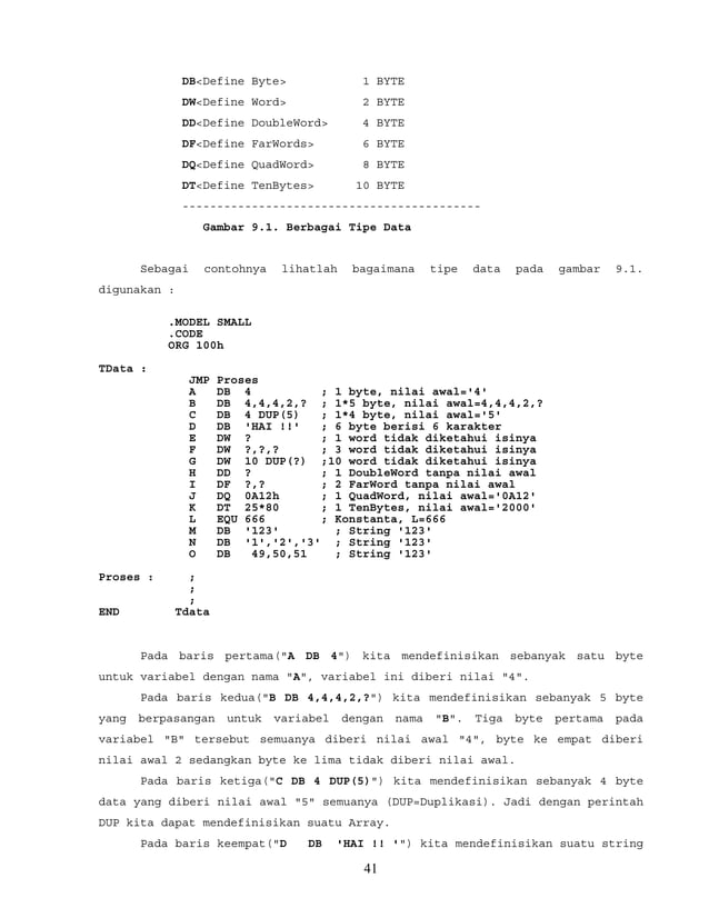 Modul Pemrograman Bahasa Assembly | PDF