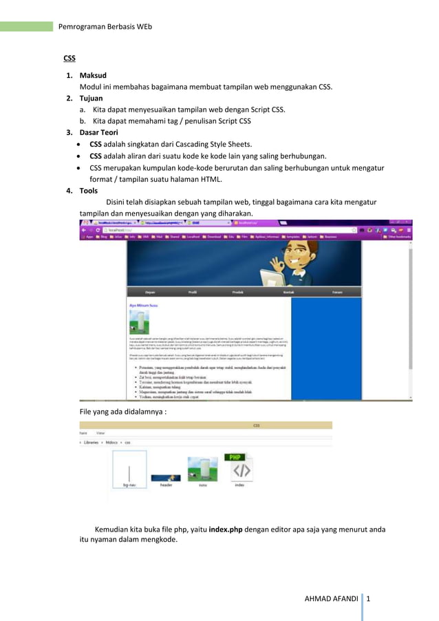 Pemrograman Berbasis Web - CSS | DOCX