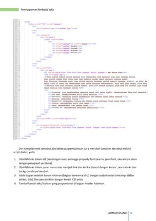 Pemrograman Berbasis Web - CSS | DOCX