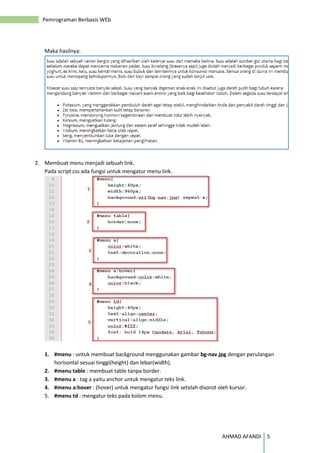 Pemrograman Berbasis Web - CSS | DOCX