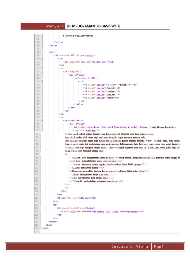 Pemrograman berbasis web (Luszara Lucky Viona) | PDF