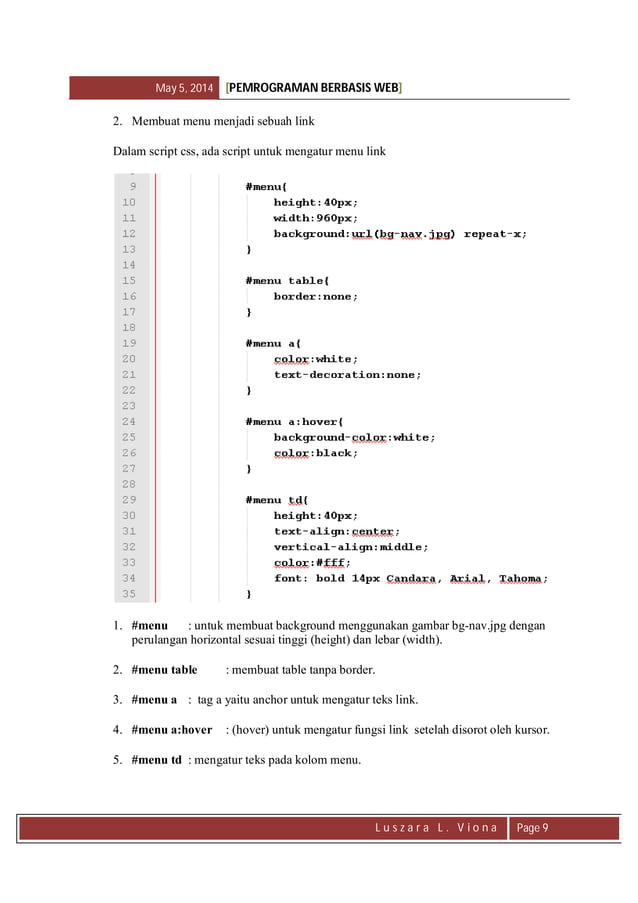 Pemrograman berbasis web (Luszara Lucky Viona) | PDF