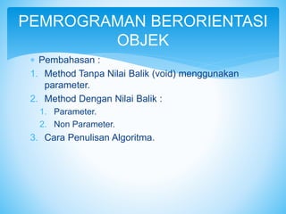 Pemrograman berorientasi objek | PPT