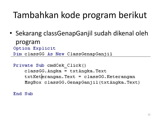 Pemrograman berorientasi objek ii 10 class | PPTX
