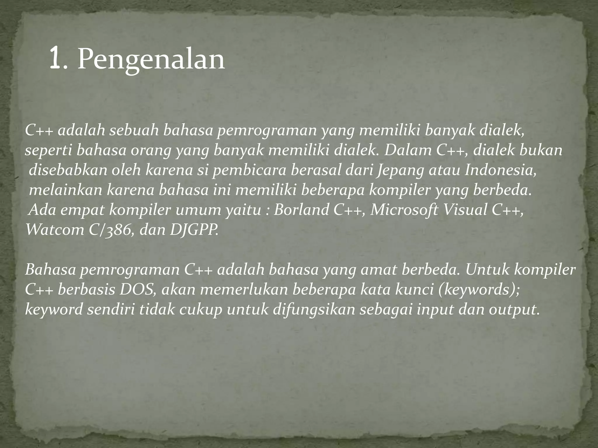 Bahasa Pemrograman C++ | PPTX