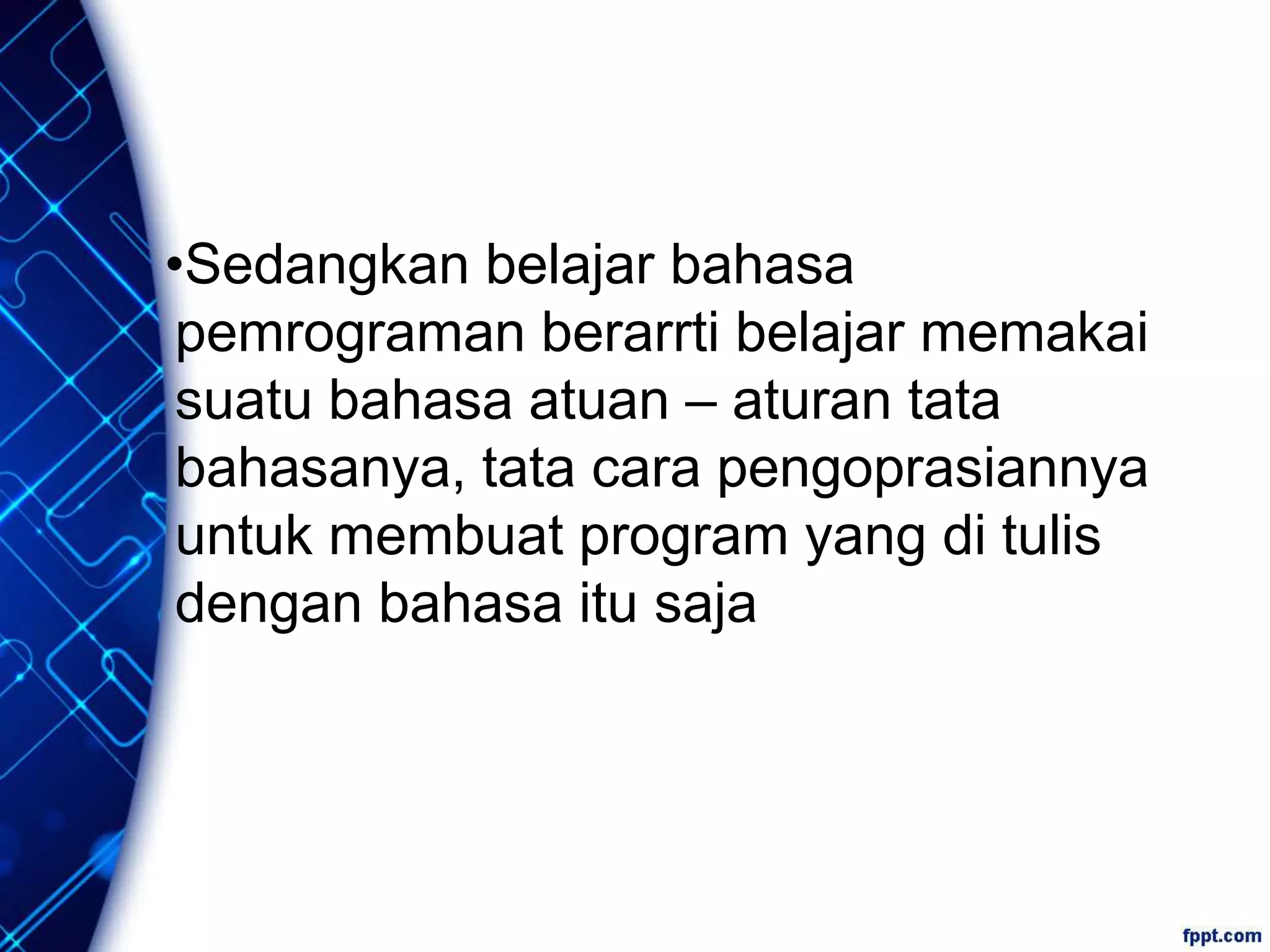 Pemrograman dasar | PPT