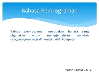 Pemrograman dasar | PPT