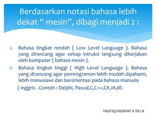 Pemrograman dasar | PPT