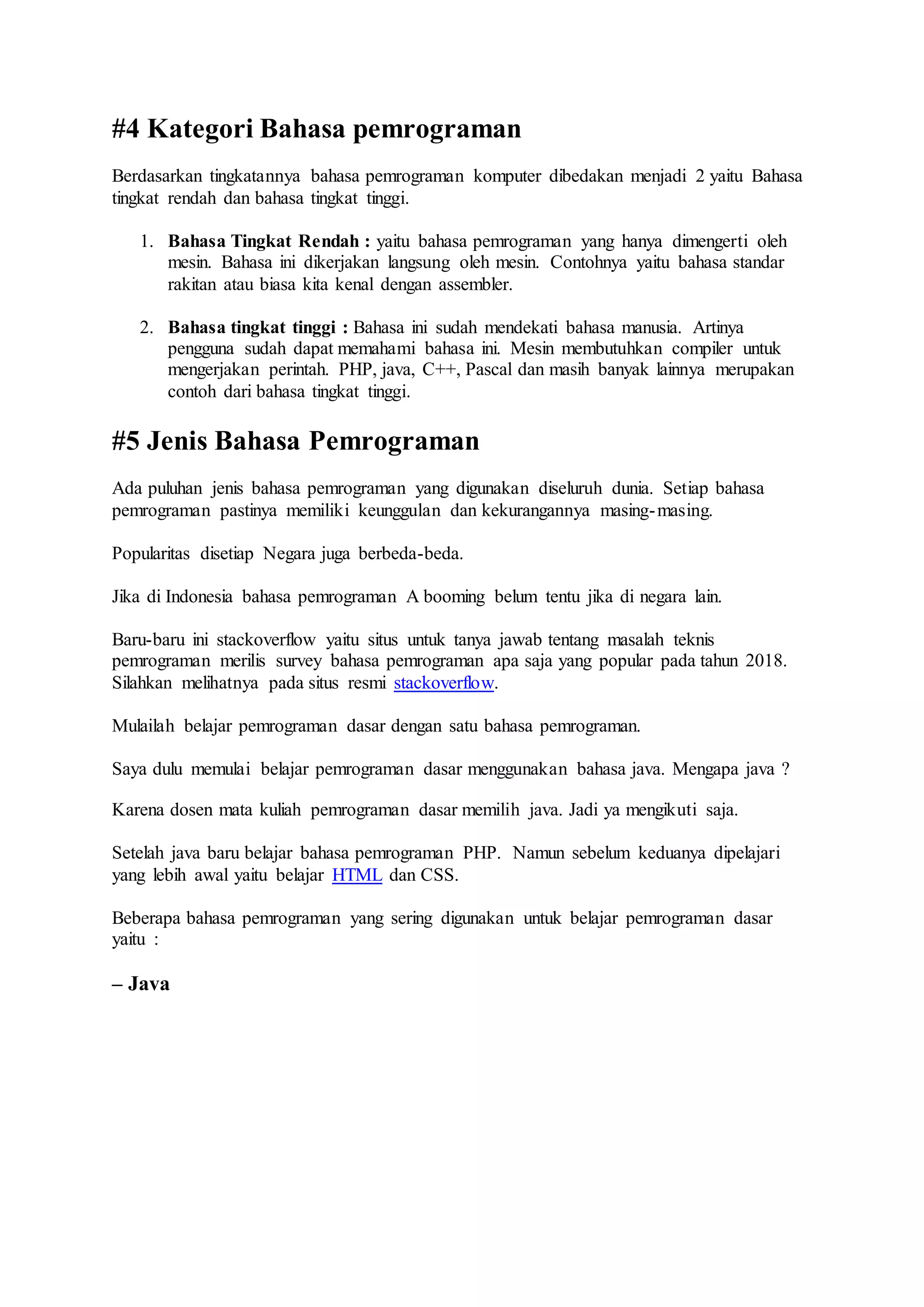 Pemrograman dasar | PDF