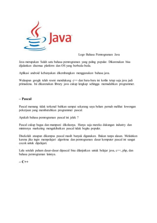 Pemrograman dasar | PDF