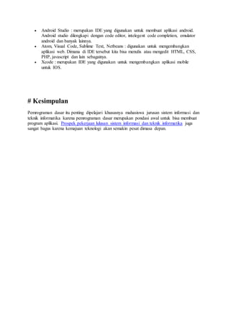 Pemrograman dasar | PDF