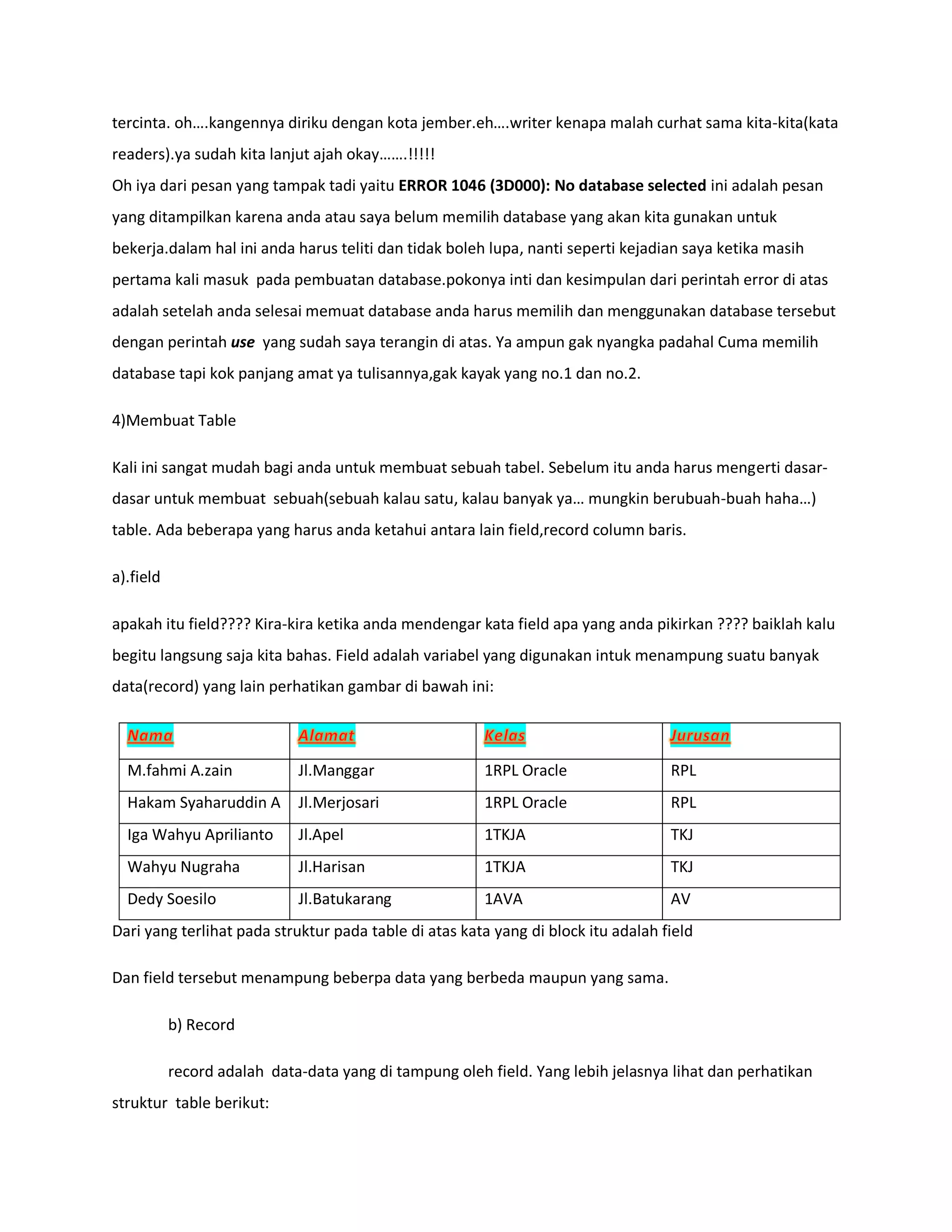 Pemrograman database my sql part 1 | PDF