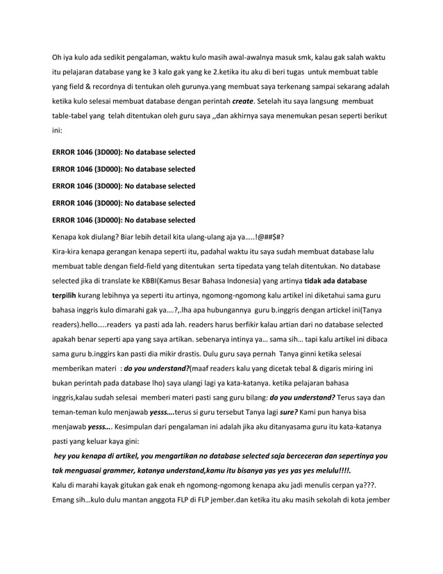 Pemrograman database my sql part 1 | PDF