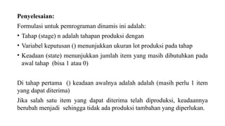 Pemrograman Dinamis Probabilistik (Contoh soal) | PPTX