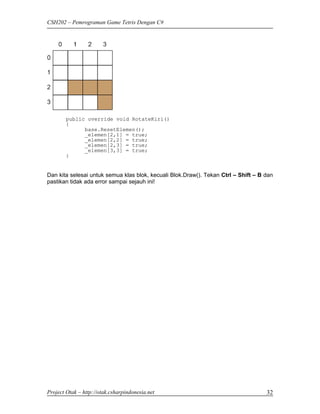 Pemrograman game tetris C# | PDF