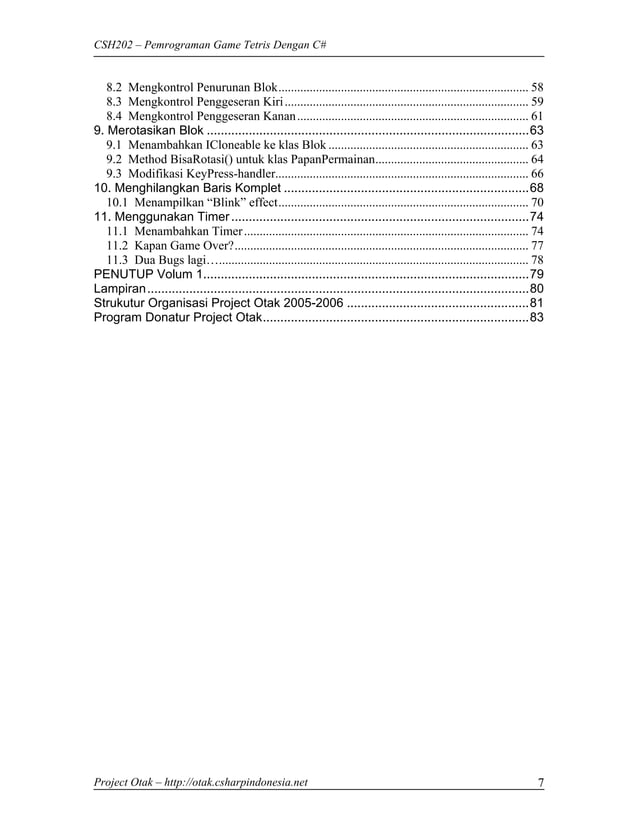 Pemrograman game tetris C# | PDF