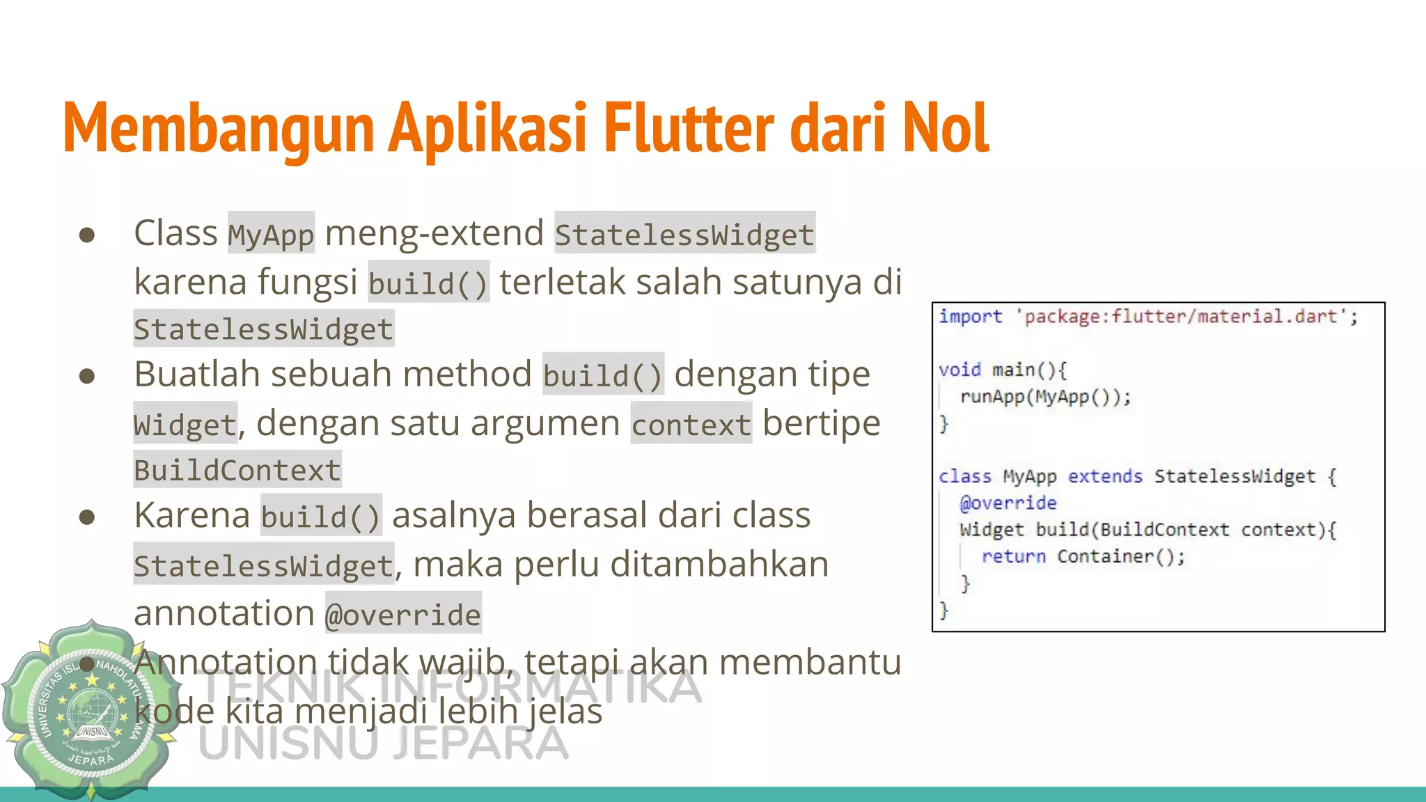 Pemrograman Mobile Unit 2 : Dasar-dasar Flutter | PDF