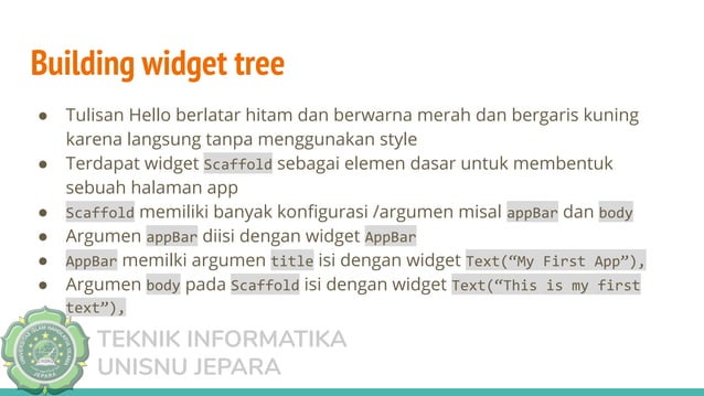 Pemrograman Mobile Unit 2 : Dasar-dasar Flutter | PDF