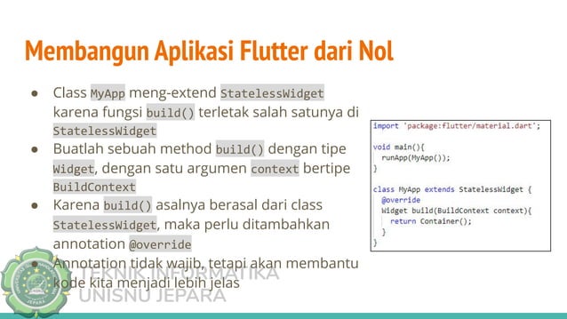 Pemrograman Mobile Unit 2 : Dasar-dasar Flutter | PDF
