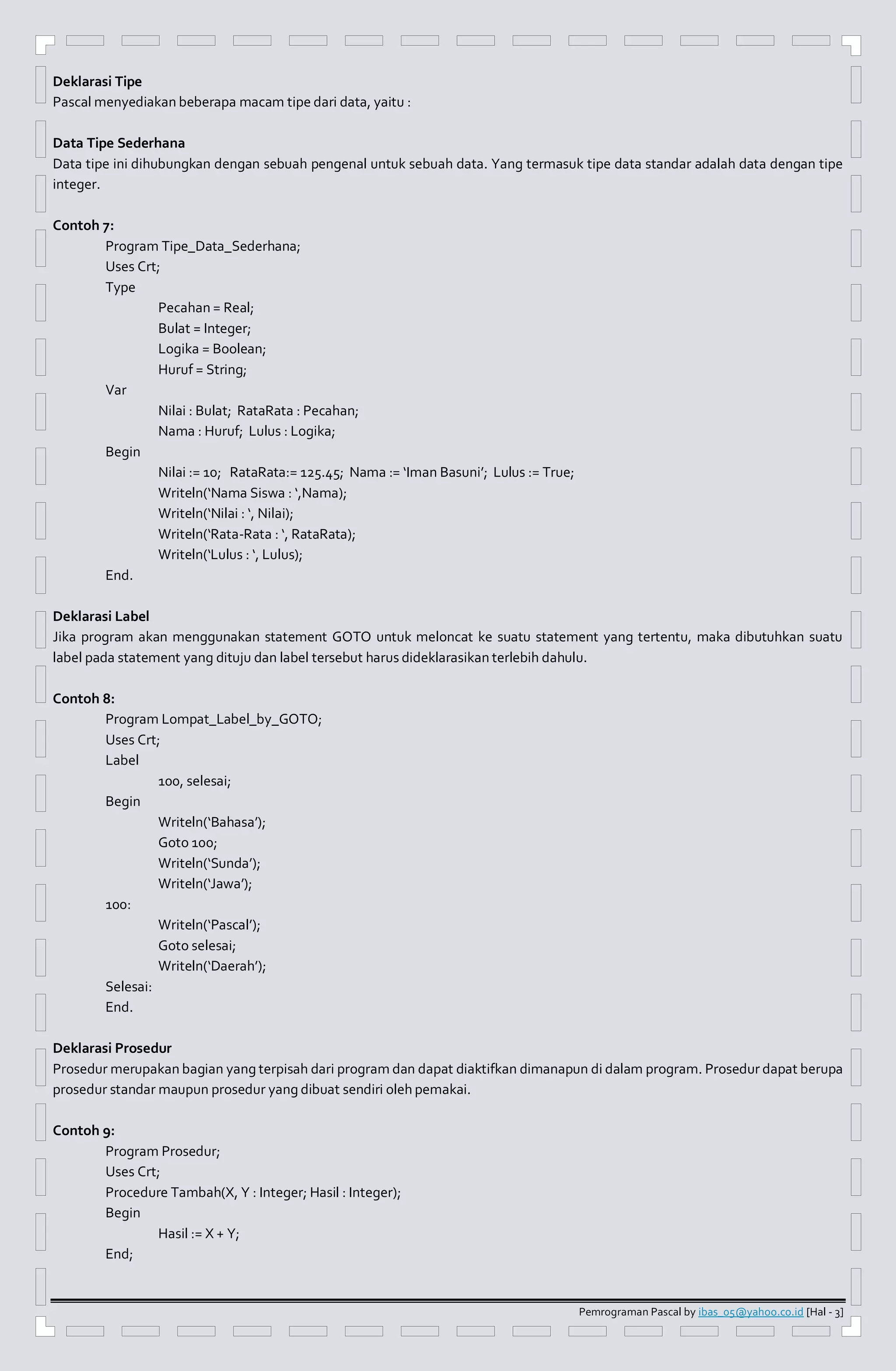 Pemrograman pascal bab_i | PDF