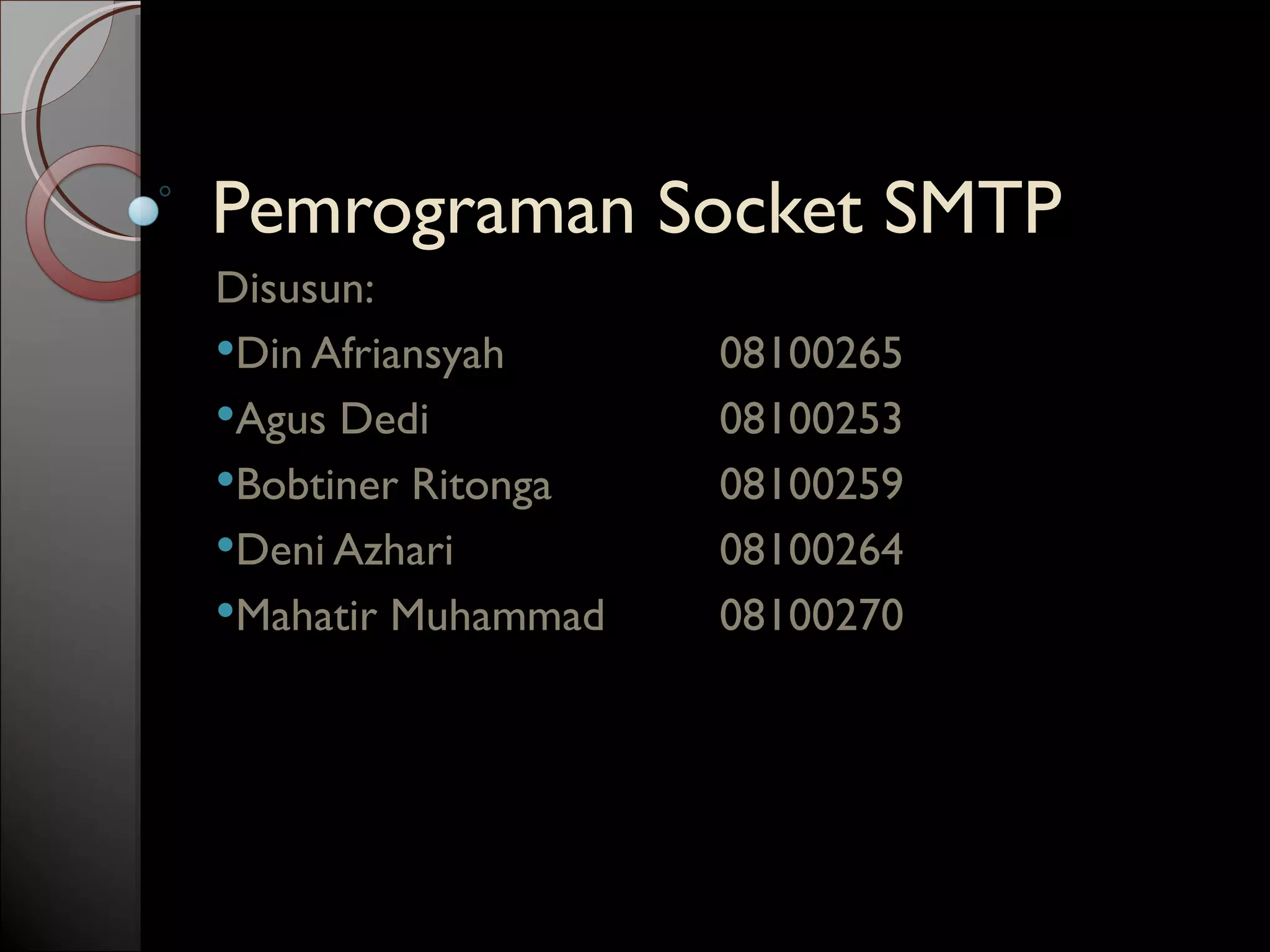 Pemrograman Socket SMTP | PPT