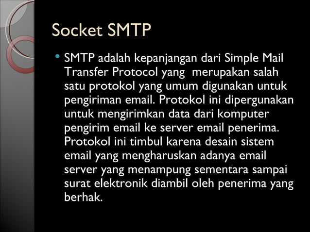 Pemrograman Socket SMTP | PPT