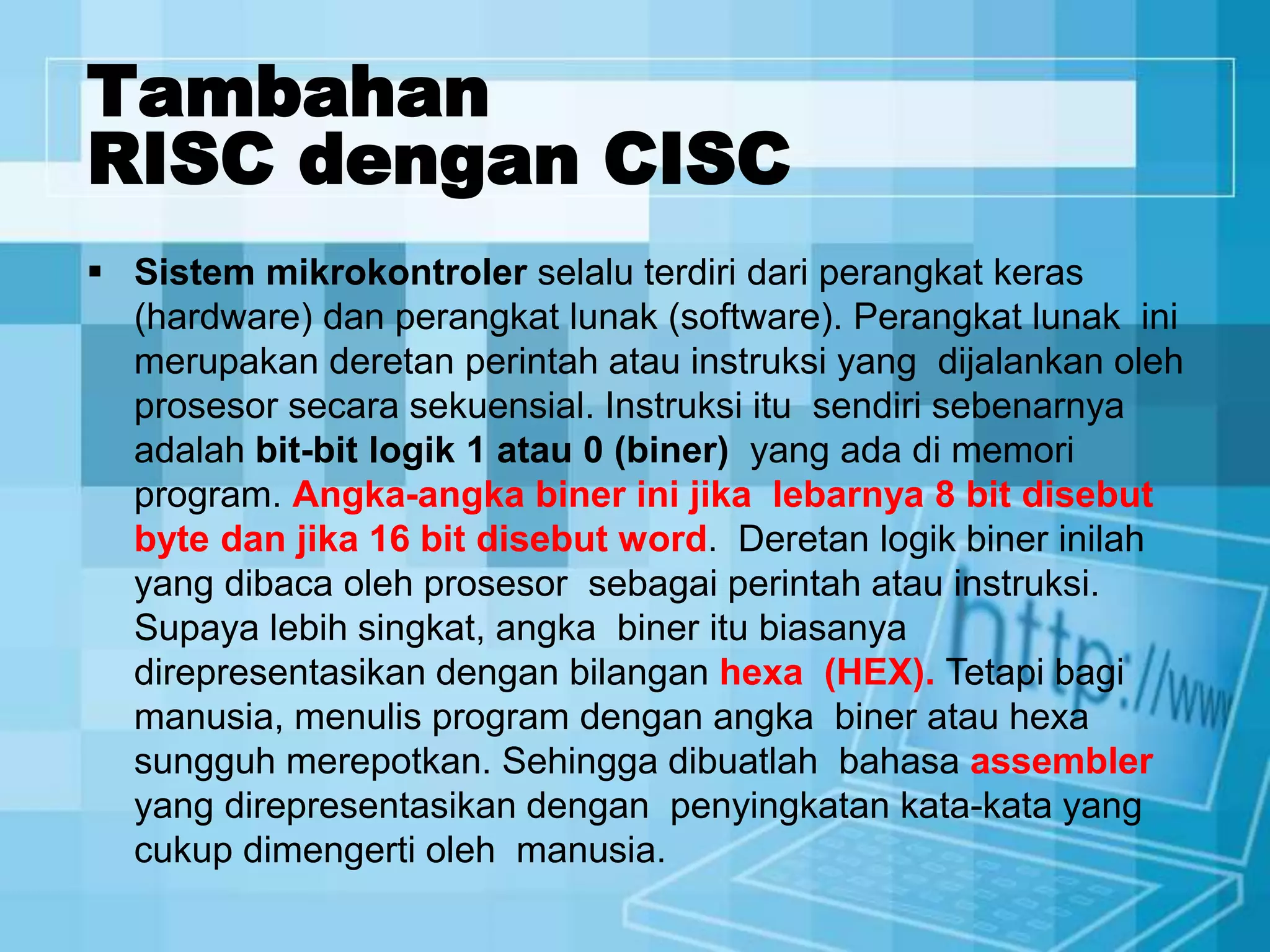 Pemrograman tingkat rendah pertemuan ke-3 - arsitektur komputer-mikroprosesor-bahasa pemrograman ...