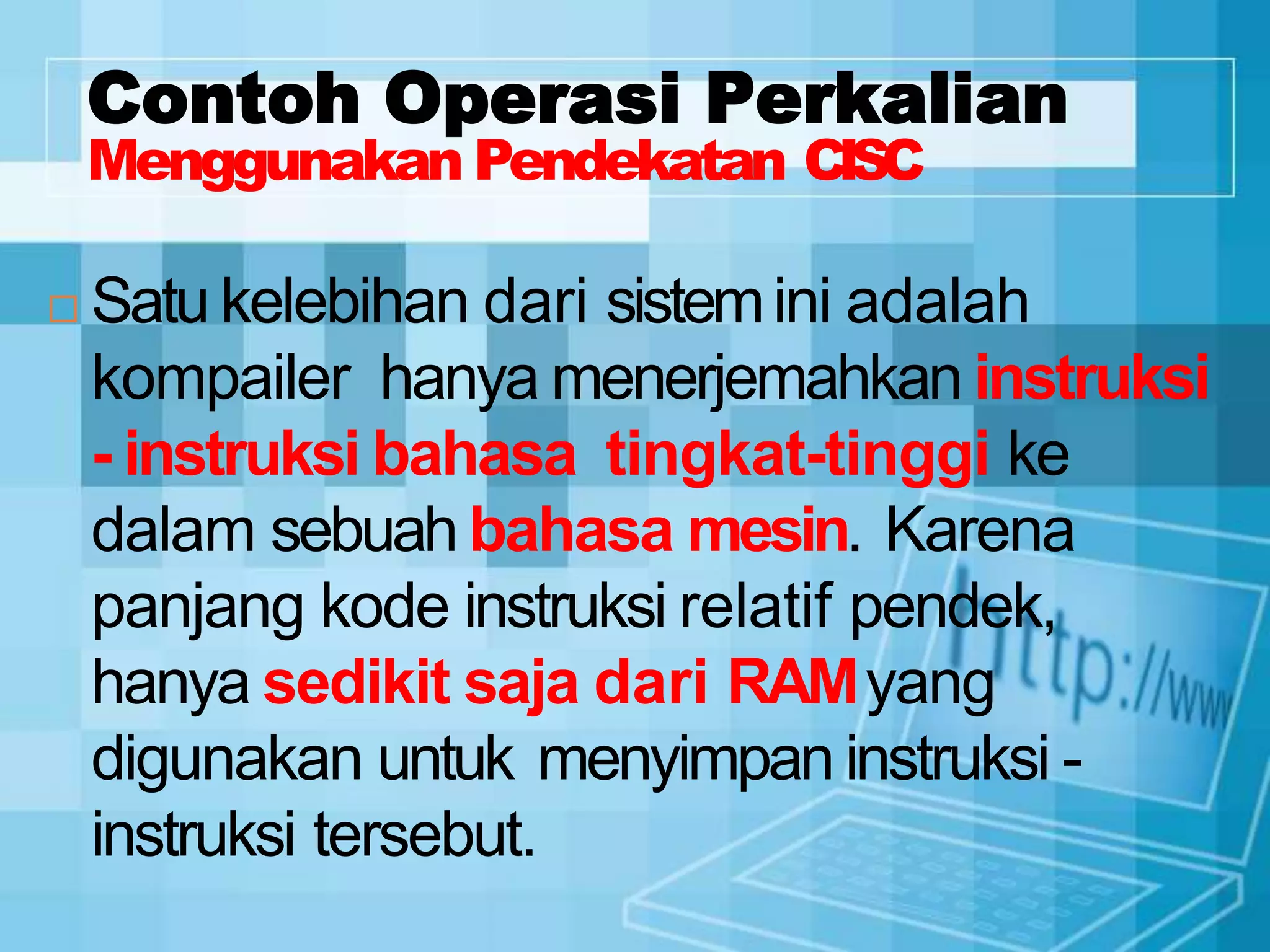 Pemrograman tingkat rendah pertemuan ke-3 - arsitektur komputer-mikroprosesor-bahasa pemrograman ...