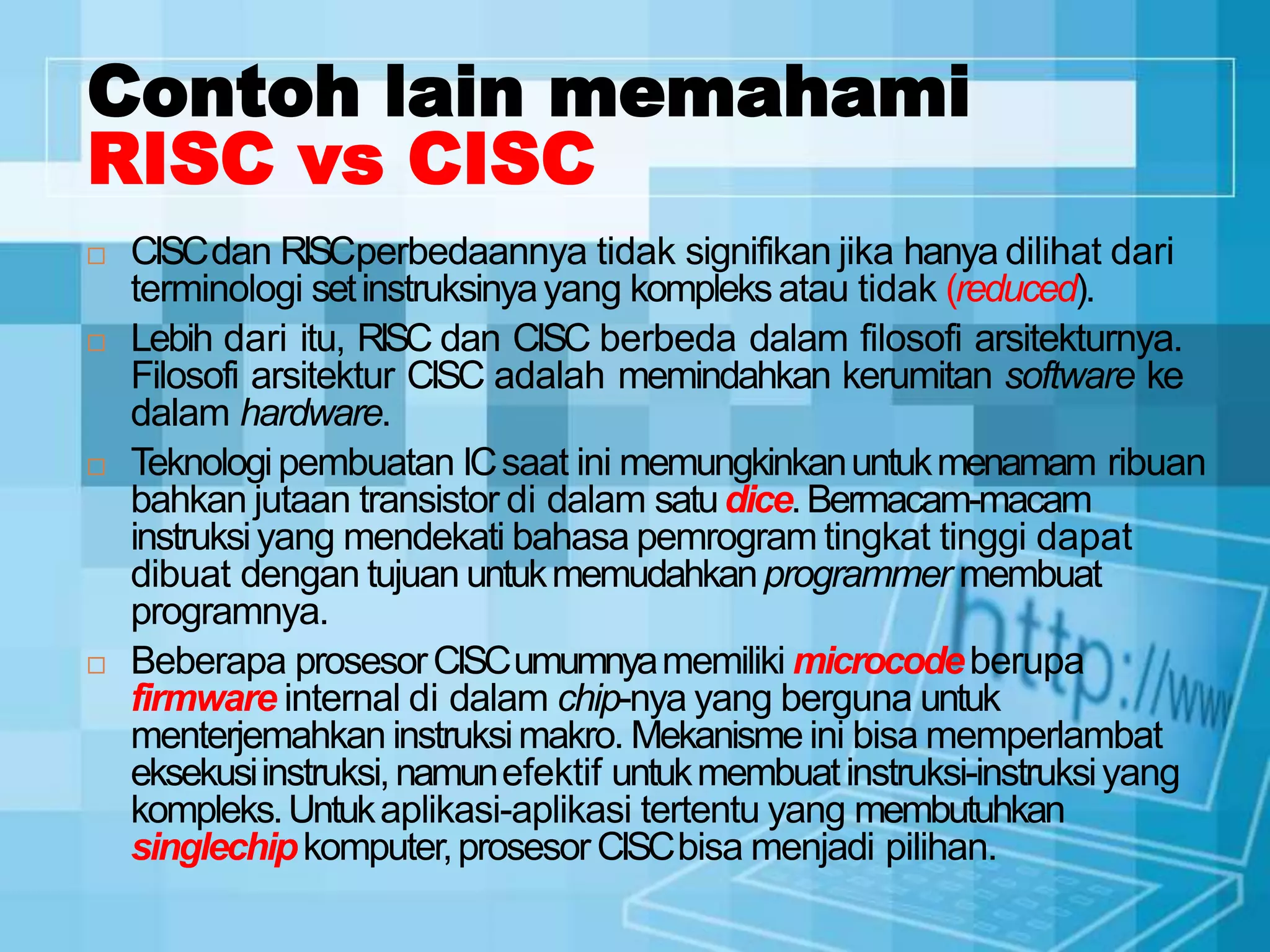 Pemrograman tingkat rendah pertemuan ke-3 - arsitektur komputer-mikroprosesor-bahasa pemrograman ...