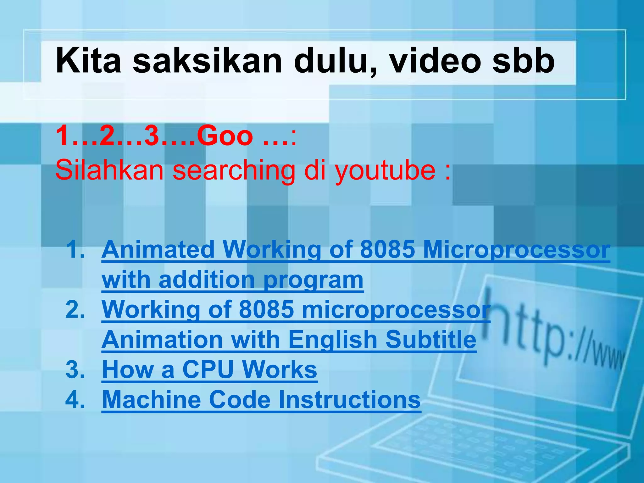 Pemrograman tingkat rendah pertemuan ke-3 - arsitektur komputer-mikroprosesor-bahasa pemrograman ...