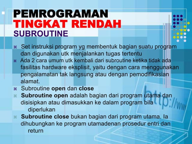 Pemrograman tingkat rendah pertemuan ke-3 - arsitektur komputer-mikroprosesor-bahasa pemrograman ...