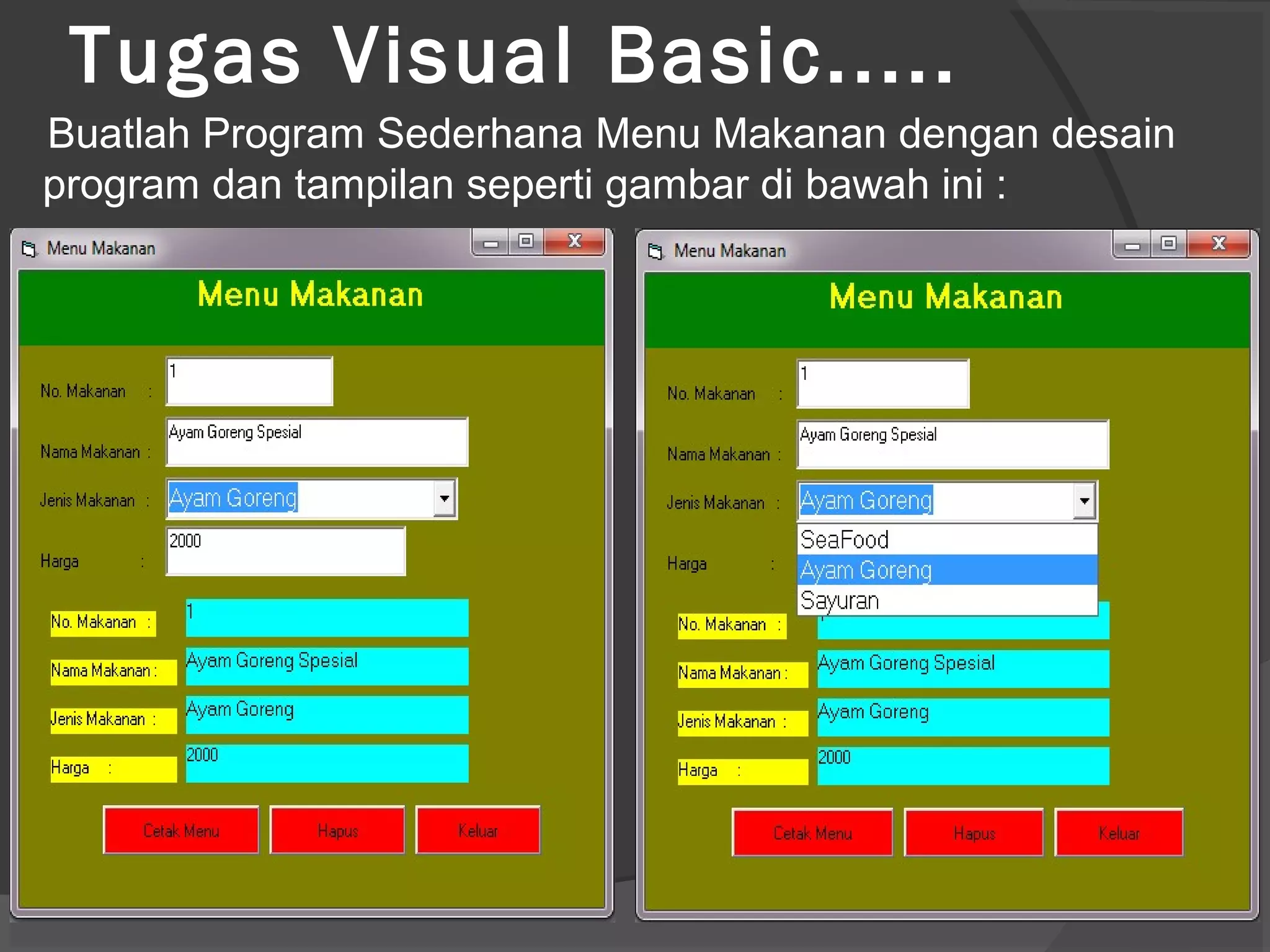 Praktikum Pemrograman visual desktop | PPT