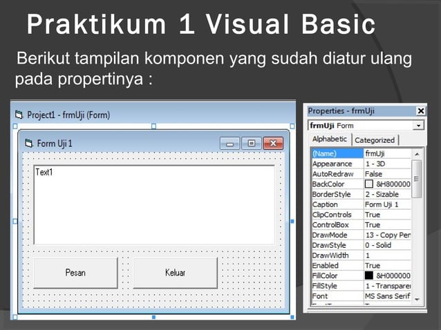 Praktikum Pemrograman visual desktop | PPT