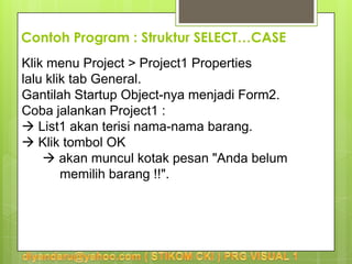 Pemrograman visual 1 materi 7 | PPT